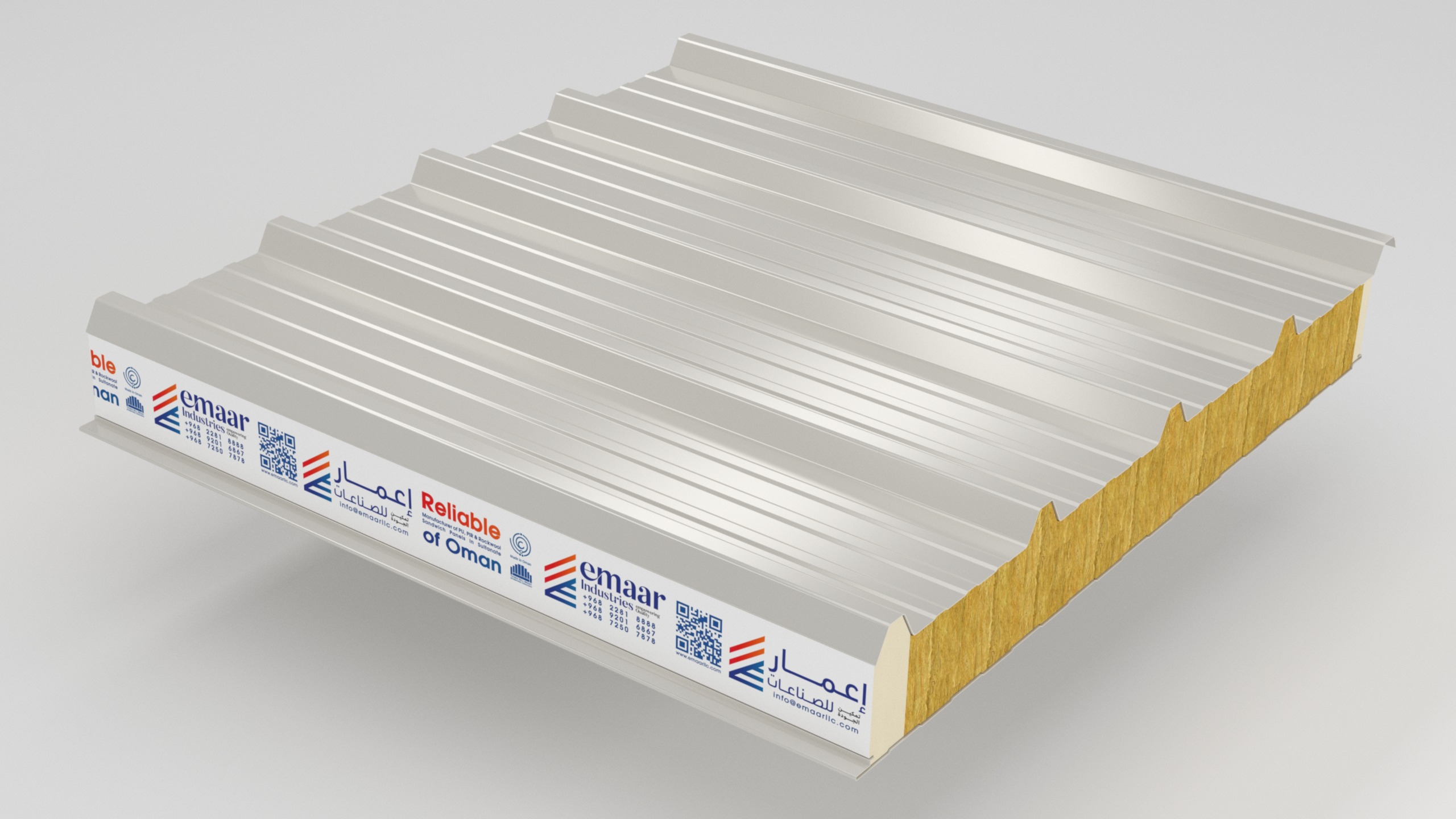 100mm Rockwool Roof Panel | Non-Combustible Roof Cladding Panel