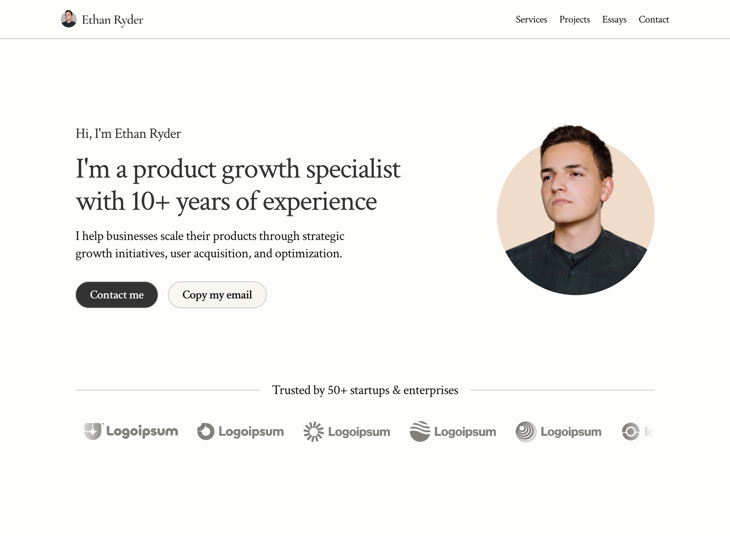 Persona - personal website template for freelancers & consultants