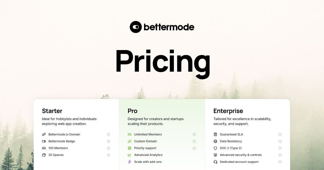 Bettermode Pricing: Start Free, Scale As You Grow | Community Platform
