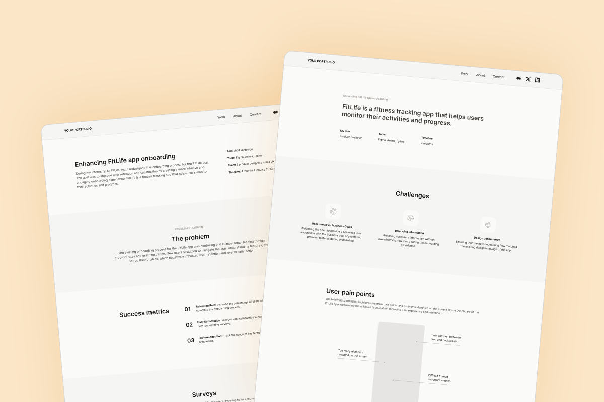 UX/UI case study templates for Figma — UX Case Study Kit