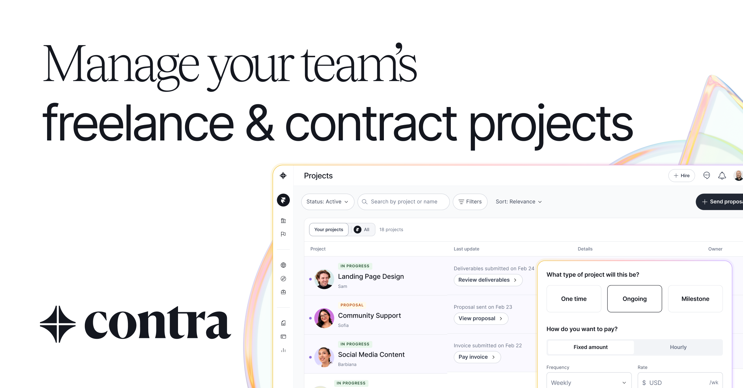 Manage freelance and contract projects | Contra for Companies
