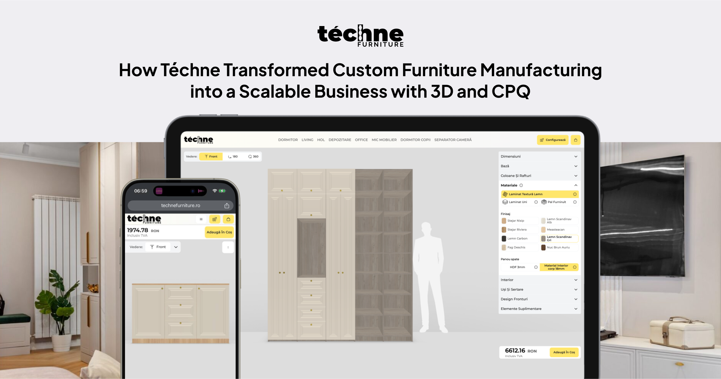 Custom CPQ and 3D Configurator for Téchne Furniture – Boosting Efficiency & Scaling Production