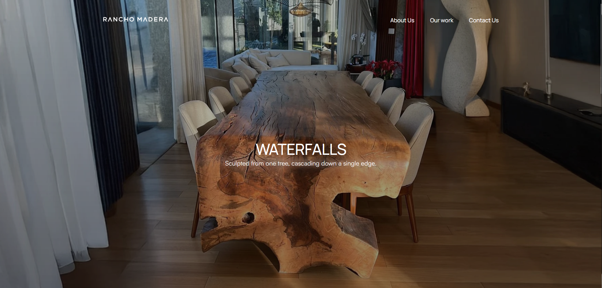 Waterfall Edge Tables | Unique Natural Wood Designs by Rancho Madera