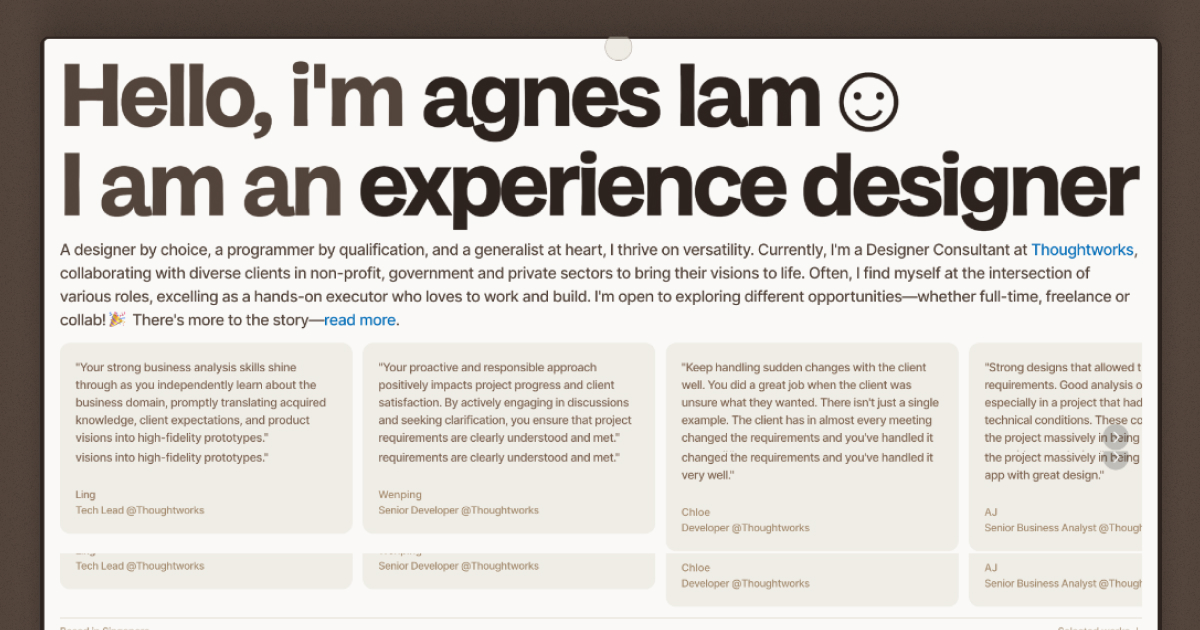 Agnes Lam • Experience Designer