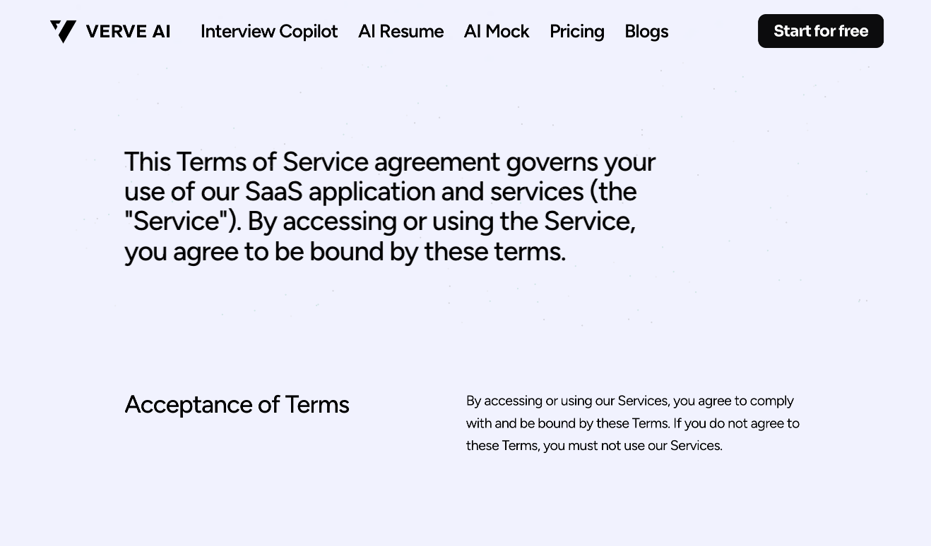 Terms & Agreements | Verve AI