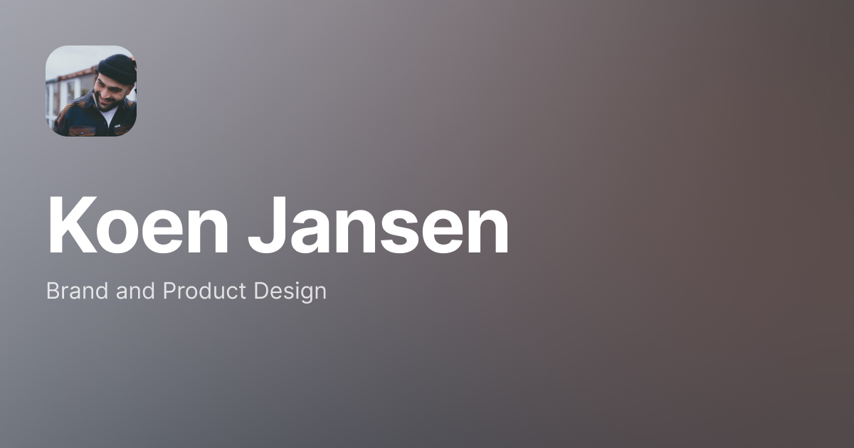 Koen Jansen - Brand and Product Design