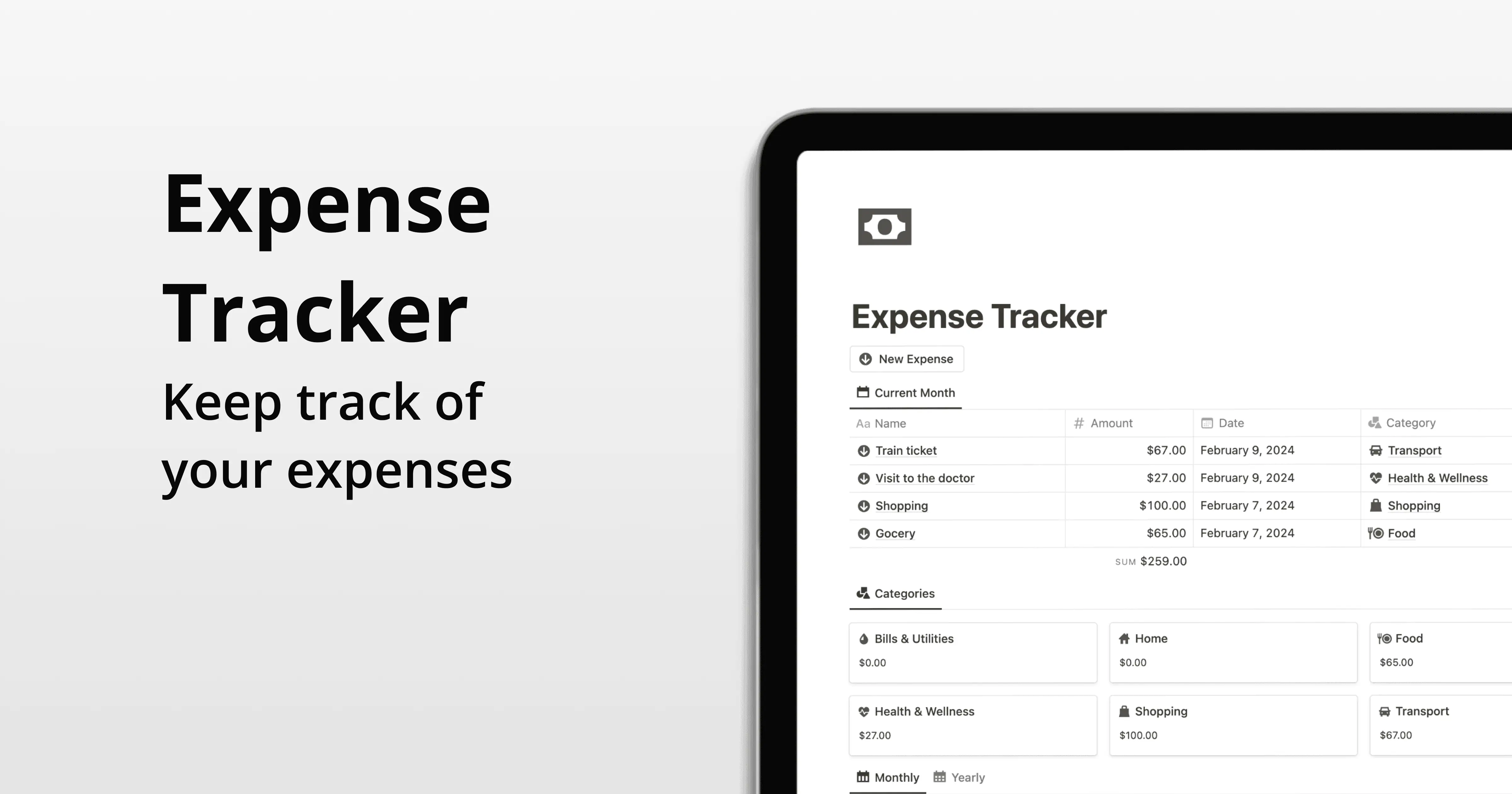 Notion Expense Tracker - Eazypath