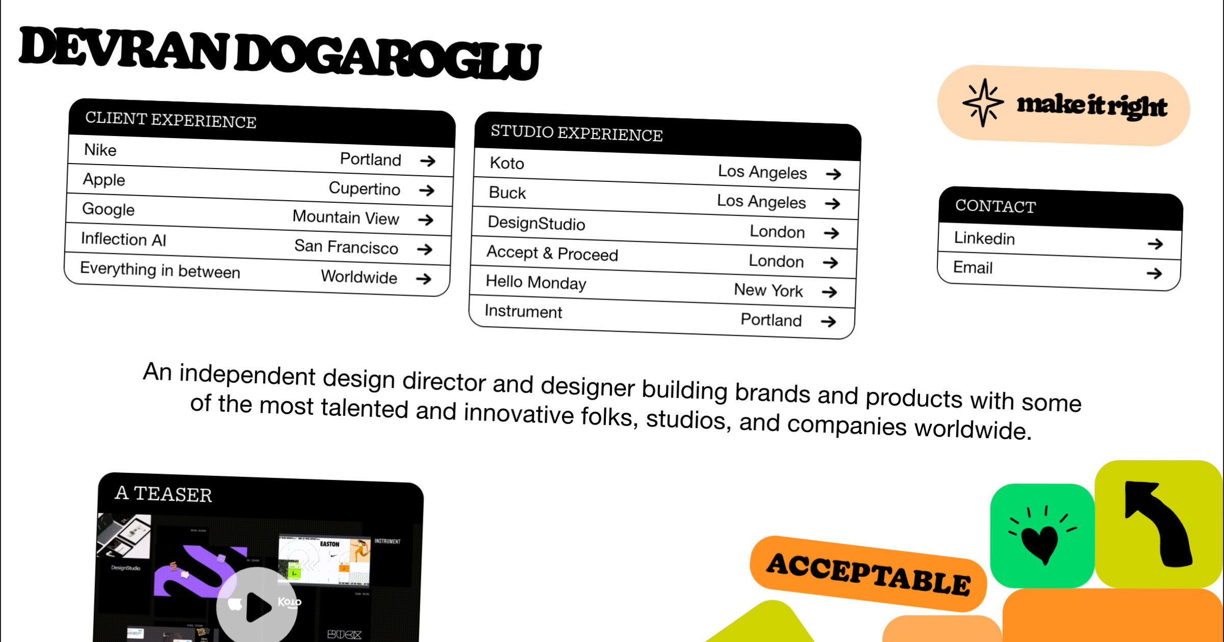 Devran Dogaroglu / Design