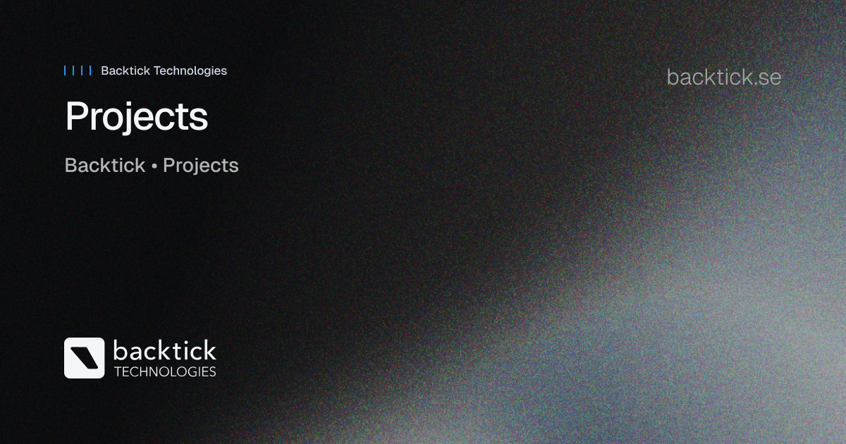 Backtick Technologies - Projects