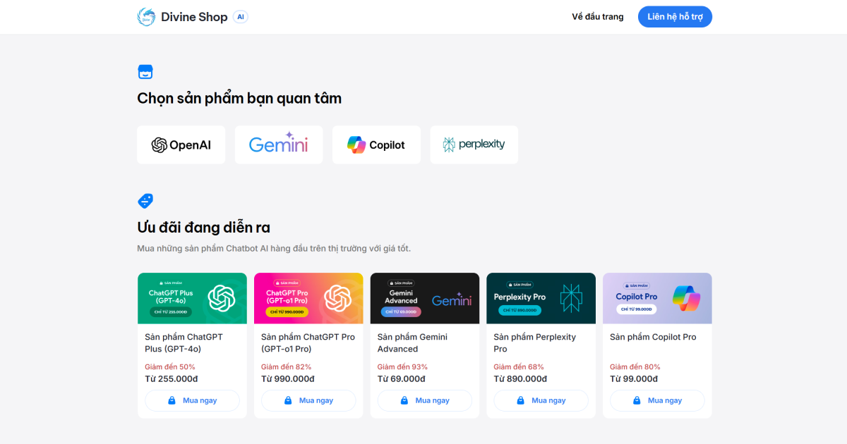 Divine Shop - Ứng dụng AI