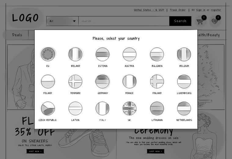 Website Header - Ecommerce UX Design