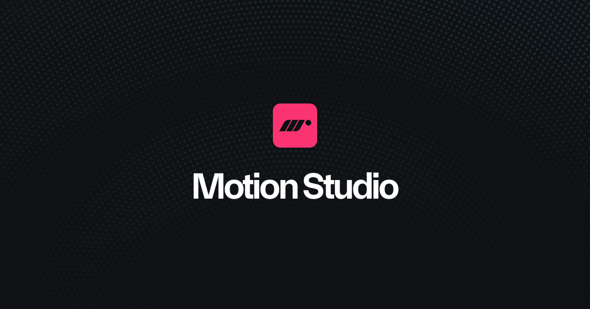 Motion Studio — Powerful animation editing tools for Motion and CSS