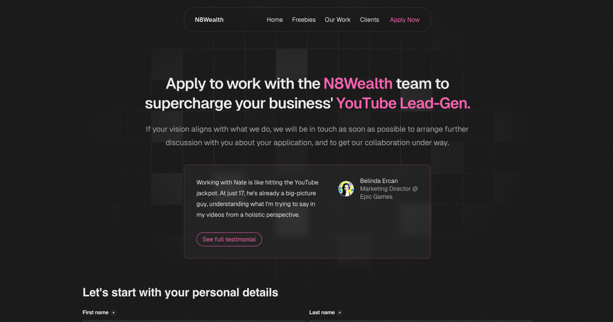 N8Wealth Application