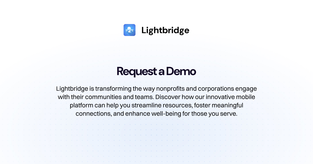 Request a Demo - Lightbridge Life