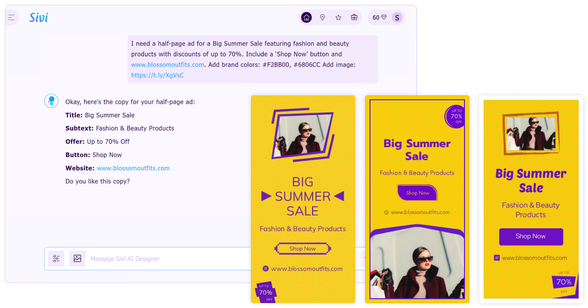 Create unique summer sale banners for free