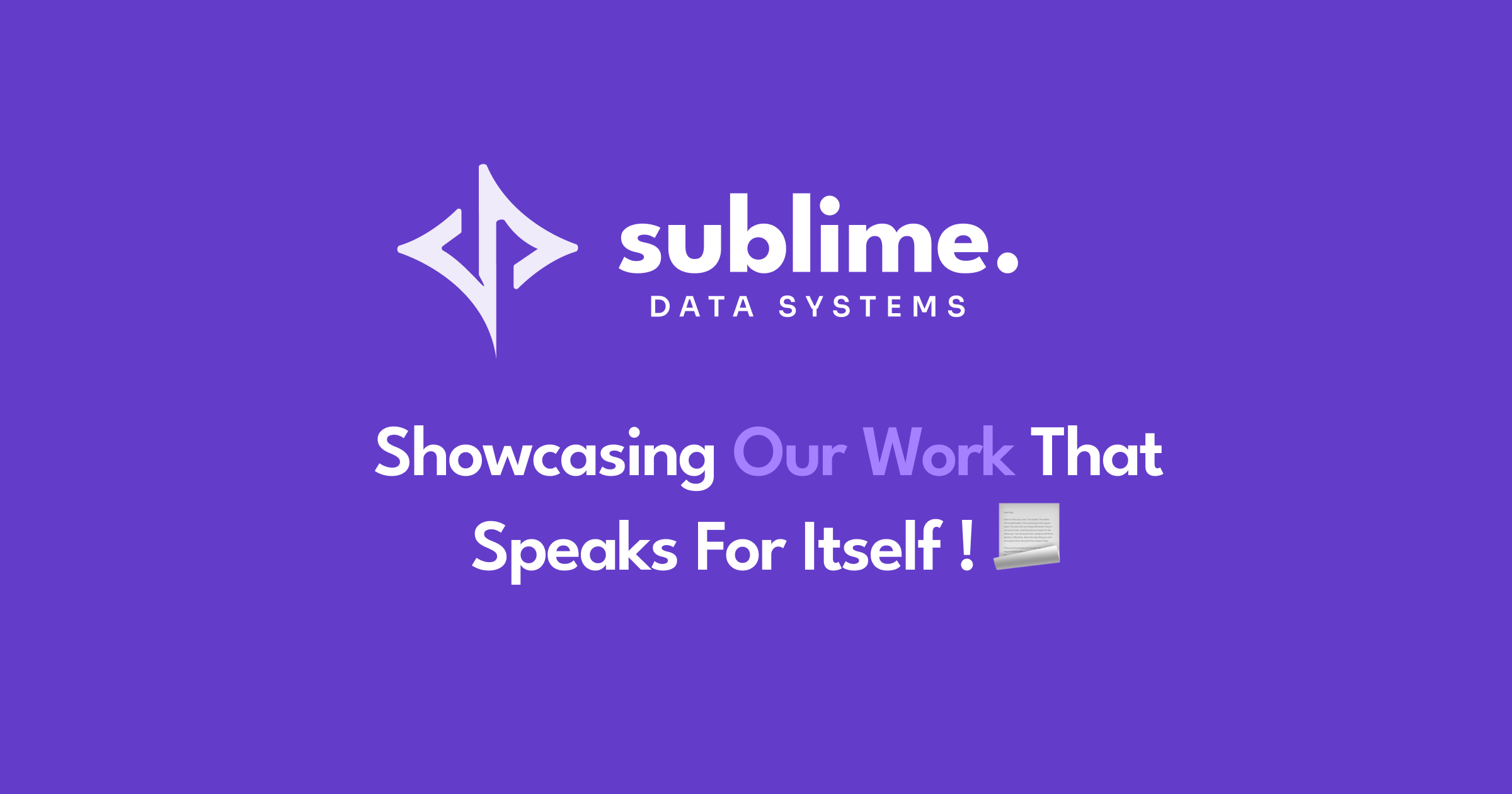 Sublime Data Systems | Explore Our Work & Case Studies