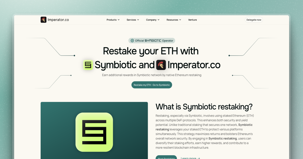 Symbiotic Restaking : Earn More ETH Rewards with Imperator.co