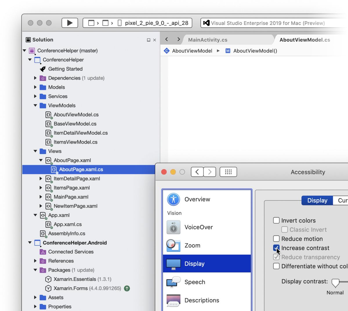 Václav Vančura · Accessibility improvements in Visual Studio 2019 for Mac