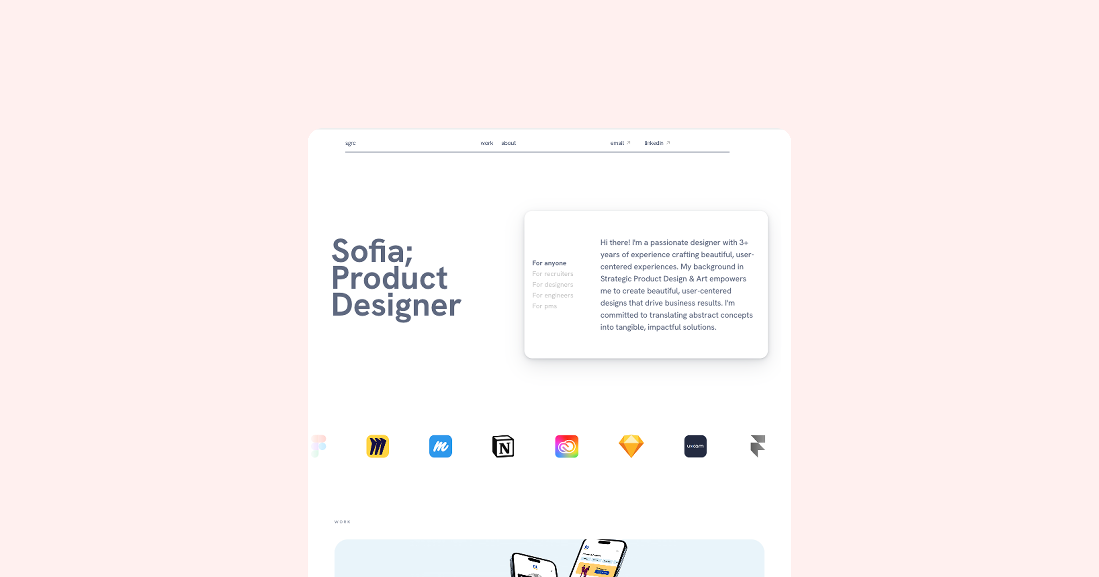 Sofia ; Product Designer