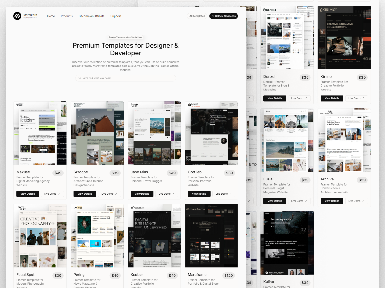 Marcframe - Framer Templates & Resources