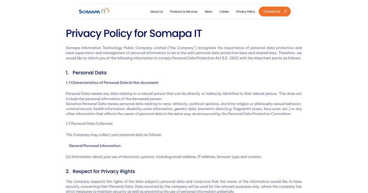 CCTV Policy for Somapa IT