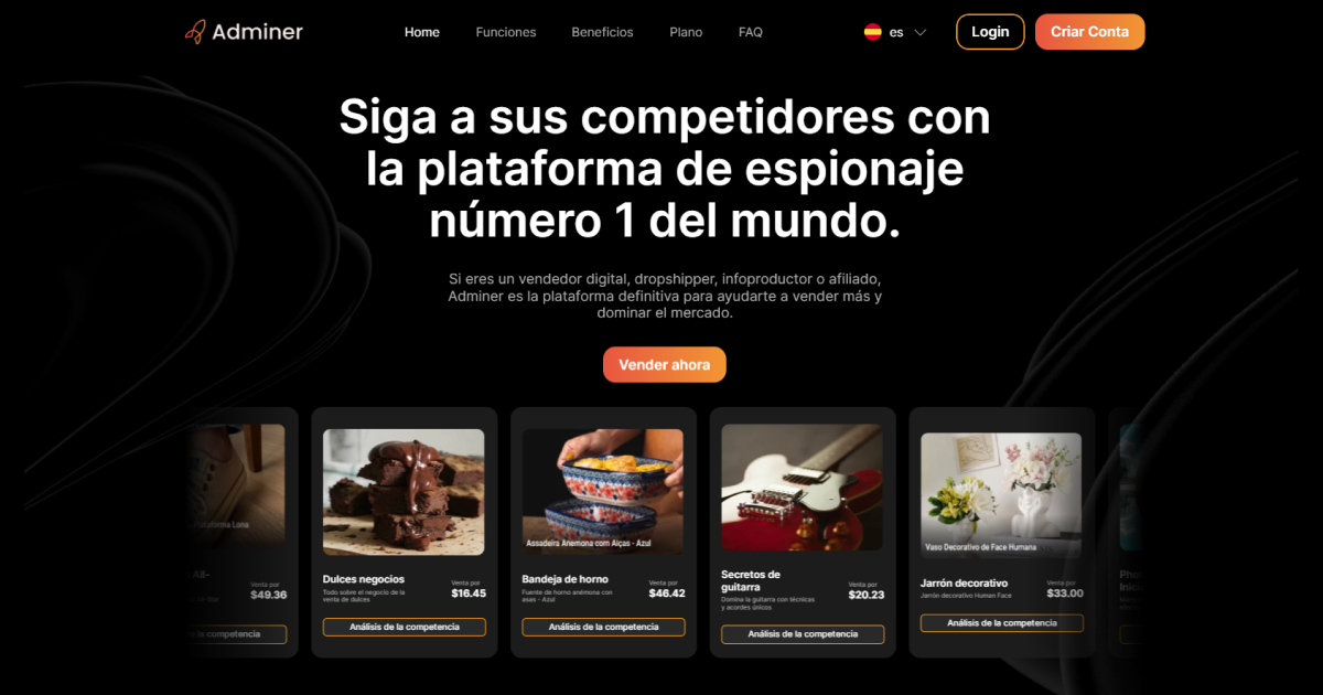 Adminer - Inteligencia Competitiva para Dropshipping y Infoproductos