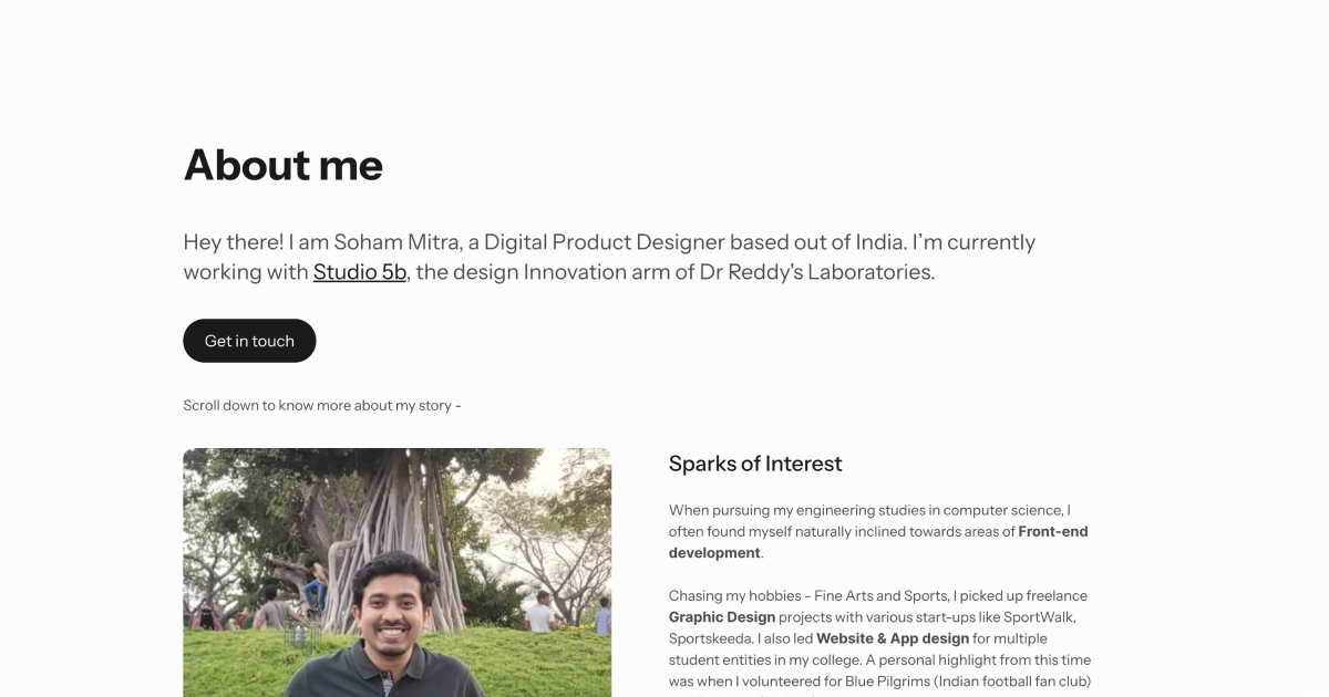 Soham Mitra - UX Designer