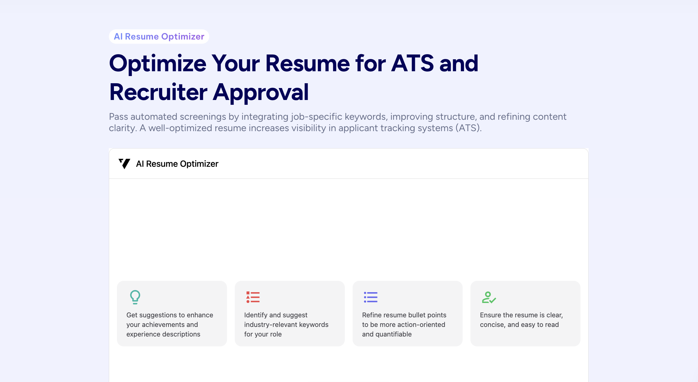 Free AI Resume Optimizer | Improve Your Resume for ATS & Recruiters