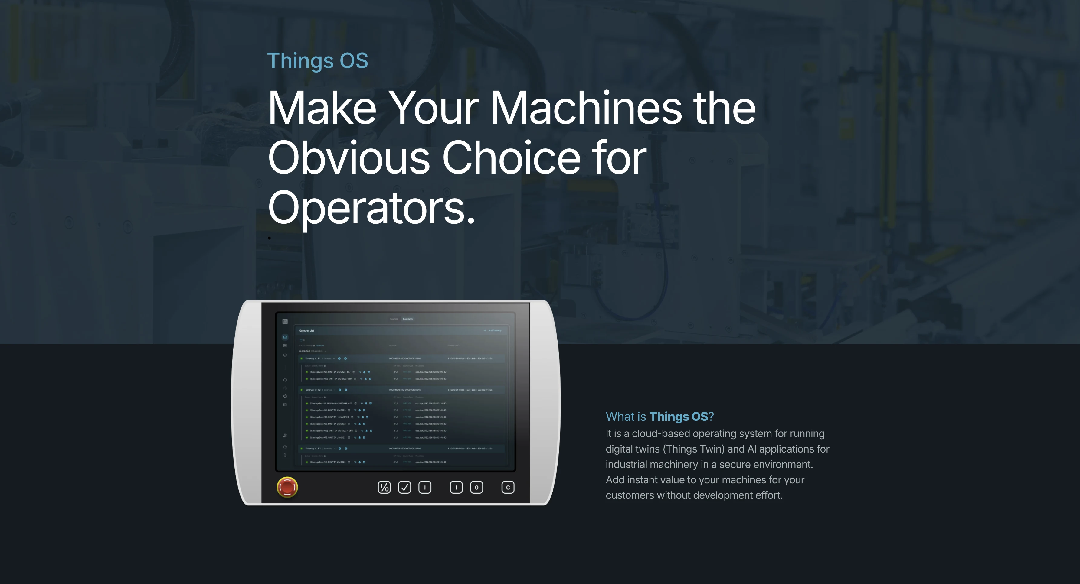 TomorrowThings | Things OS for machine builders