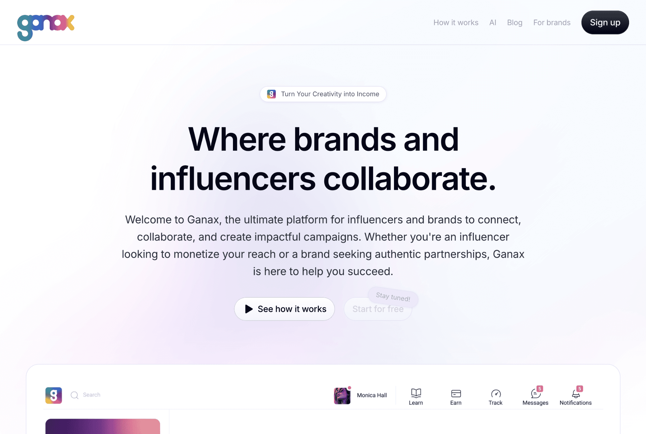 Ganax - Where brands and influencers collaborate.