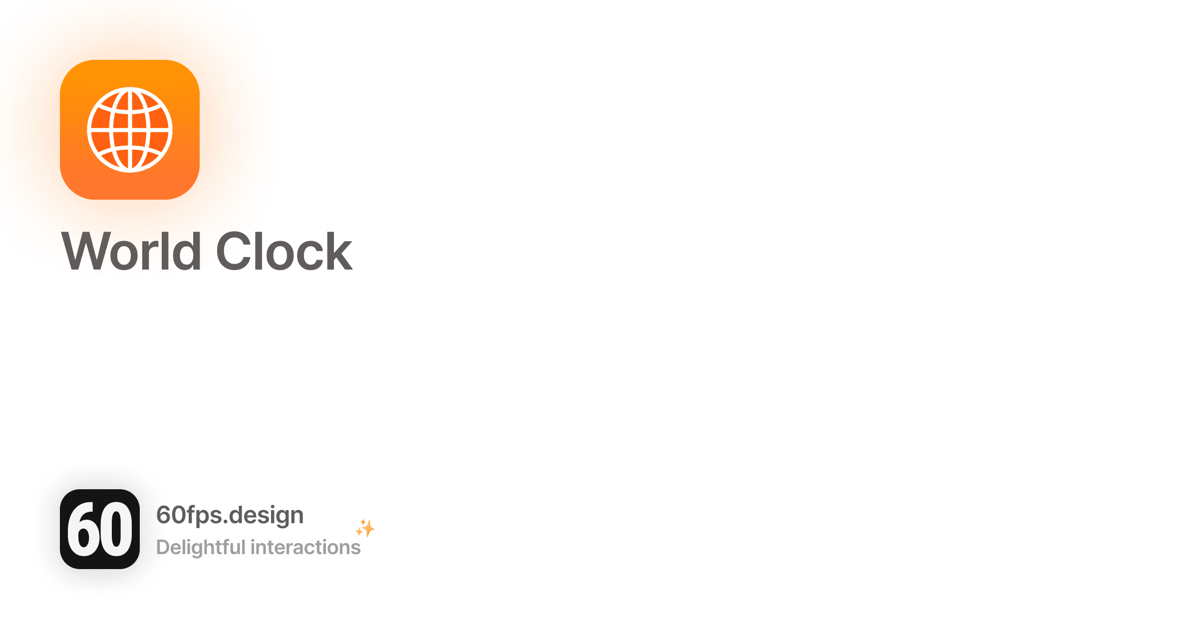 World Clock iOS App UI/UX animation