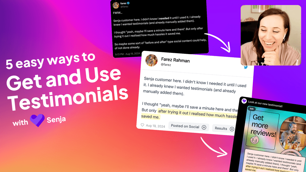 Freelance testimonial request templates - Senja