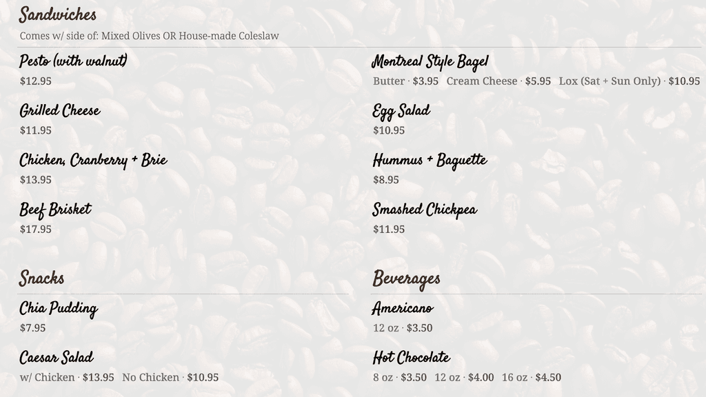 TV Menu Boards | Sippo
