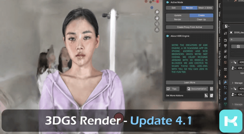 KIRI Engine Releases v4.1 of Free 3DGS Blender Plugin - Radiance Fields