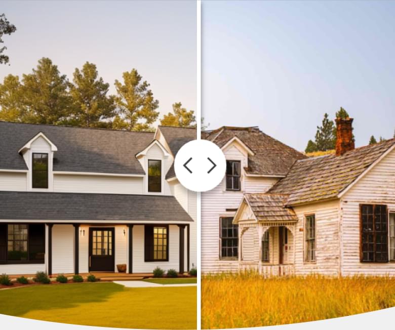 Virtual House Flip - AI remodel for interior and exterior of homes