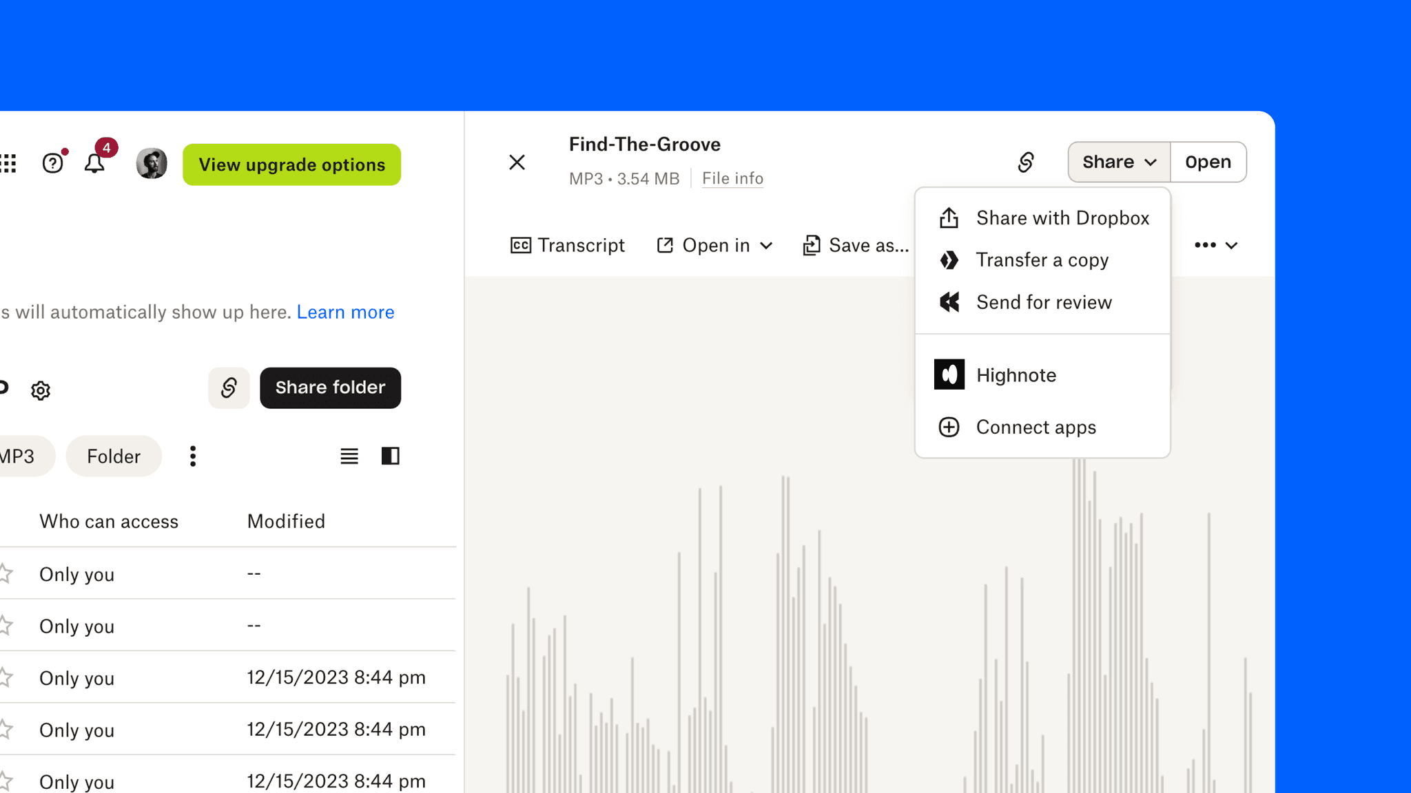 Connect Highnote to Dropbox - Highnote Blog – Audio collaboration built ...