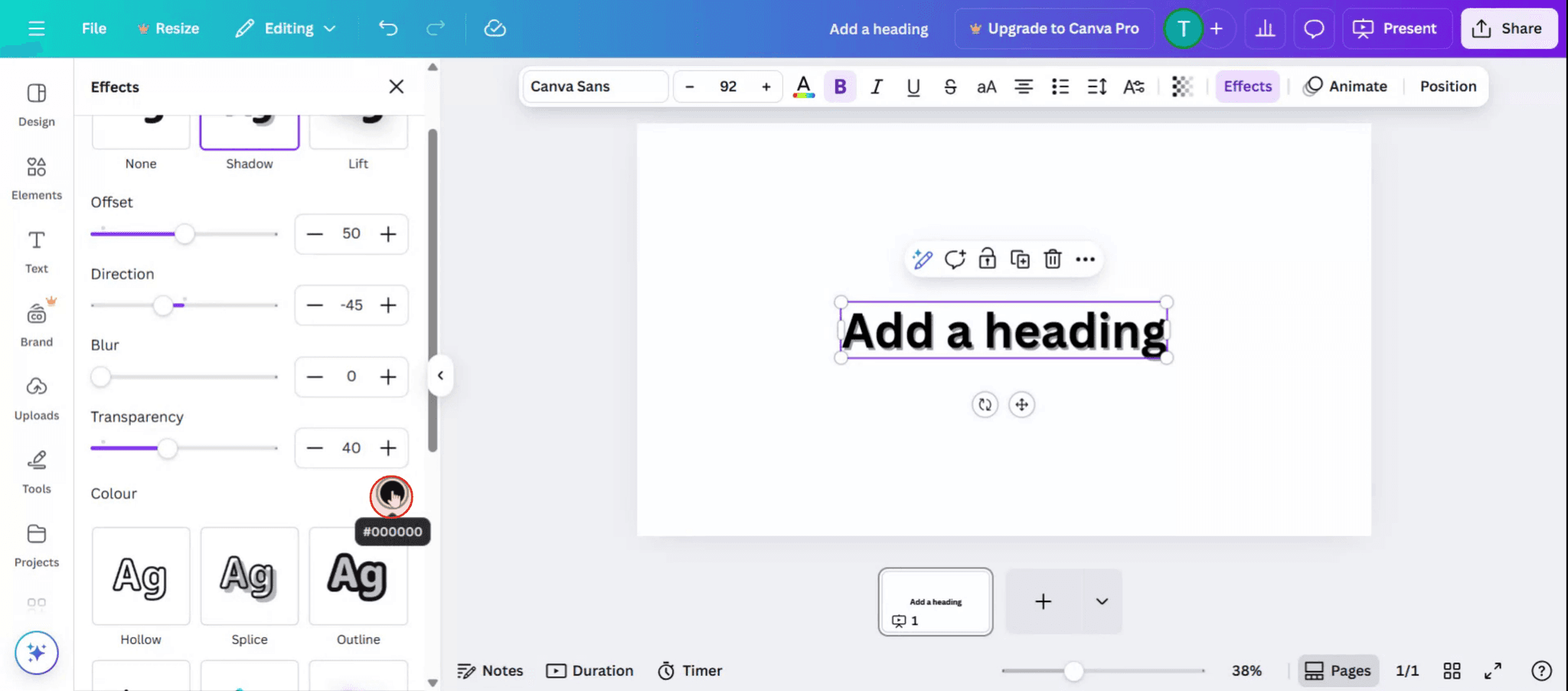 How to Add Shadow in Canva - 1 minute video guide