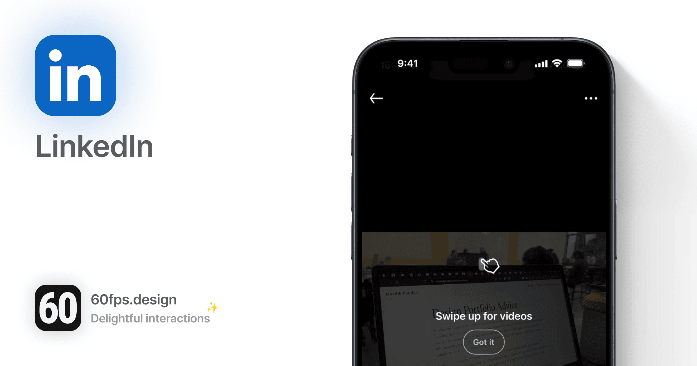 LinkedIn iOS App UI/UX animation