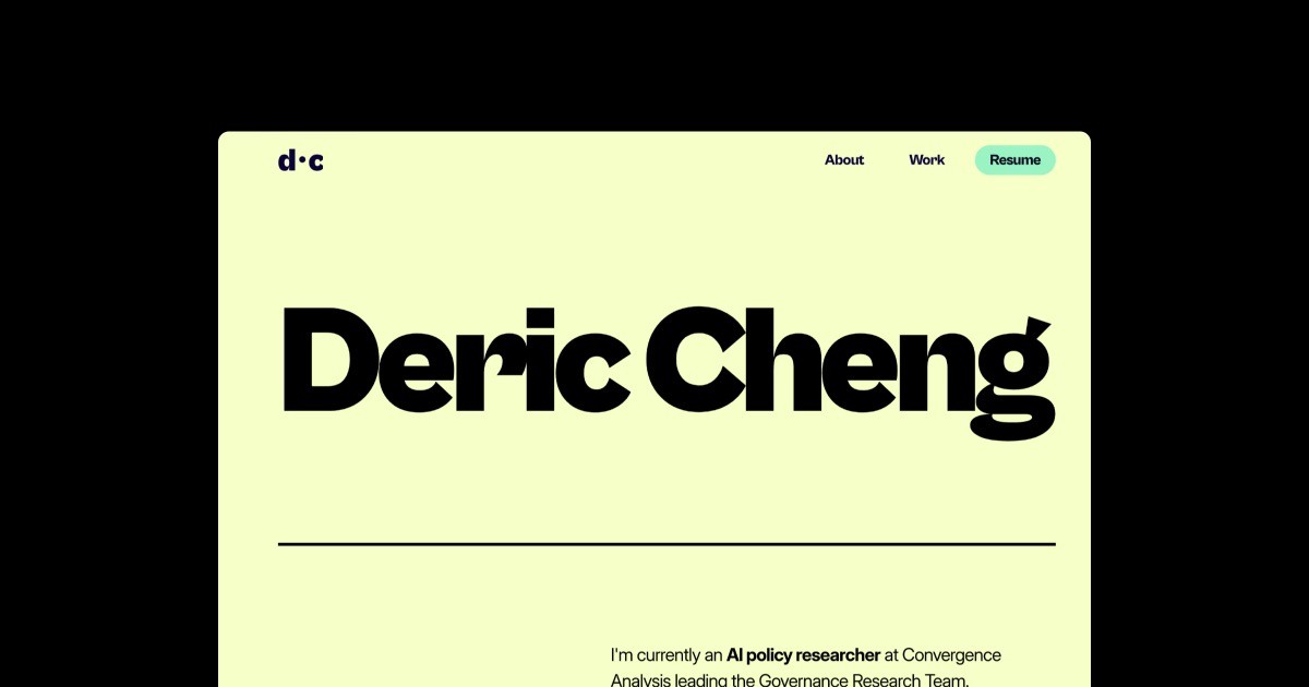 Deric Cheng | Homepage