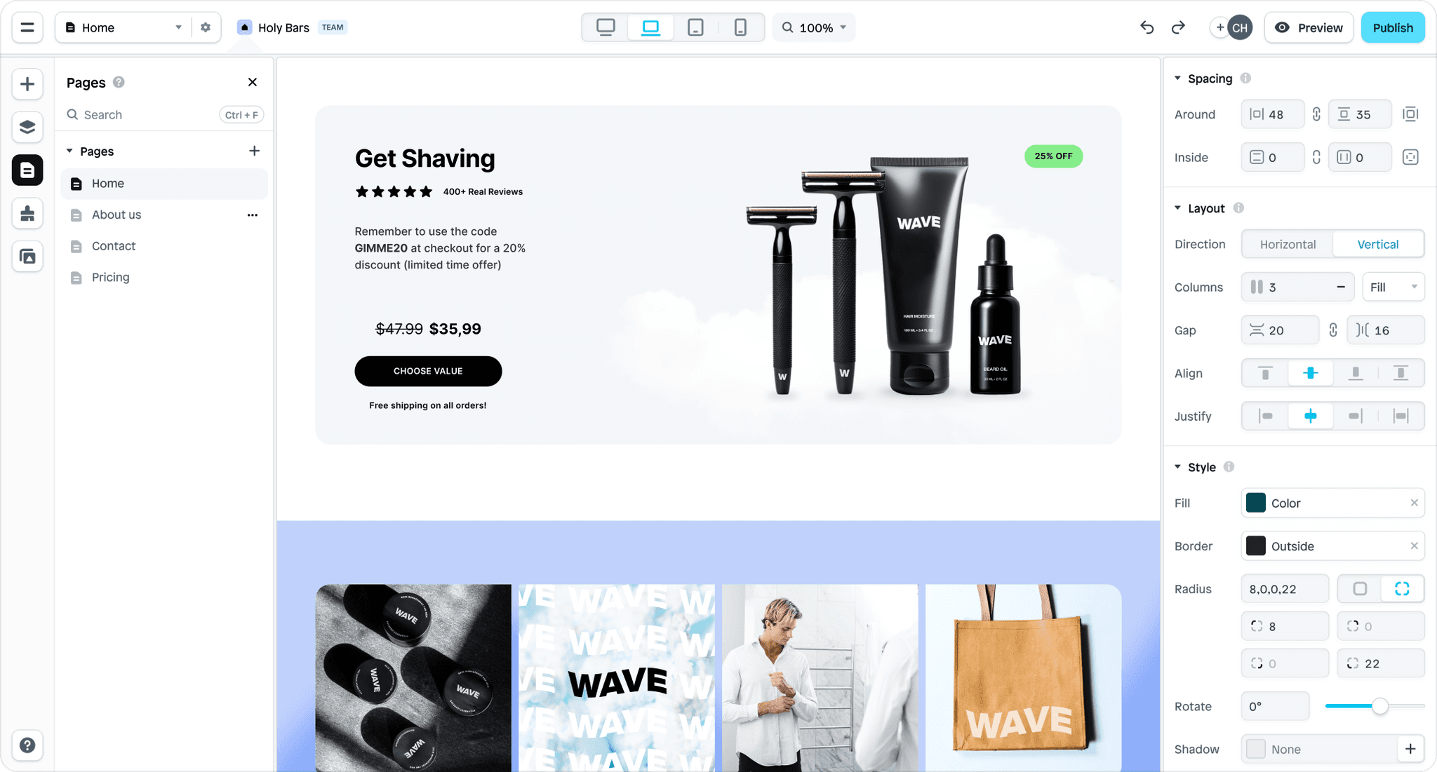 Instant Landing Page Builder for Shopify | All-visual, No-code