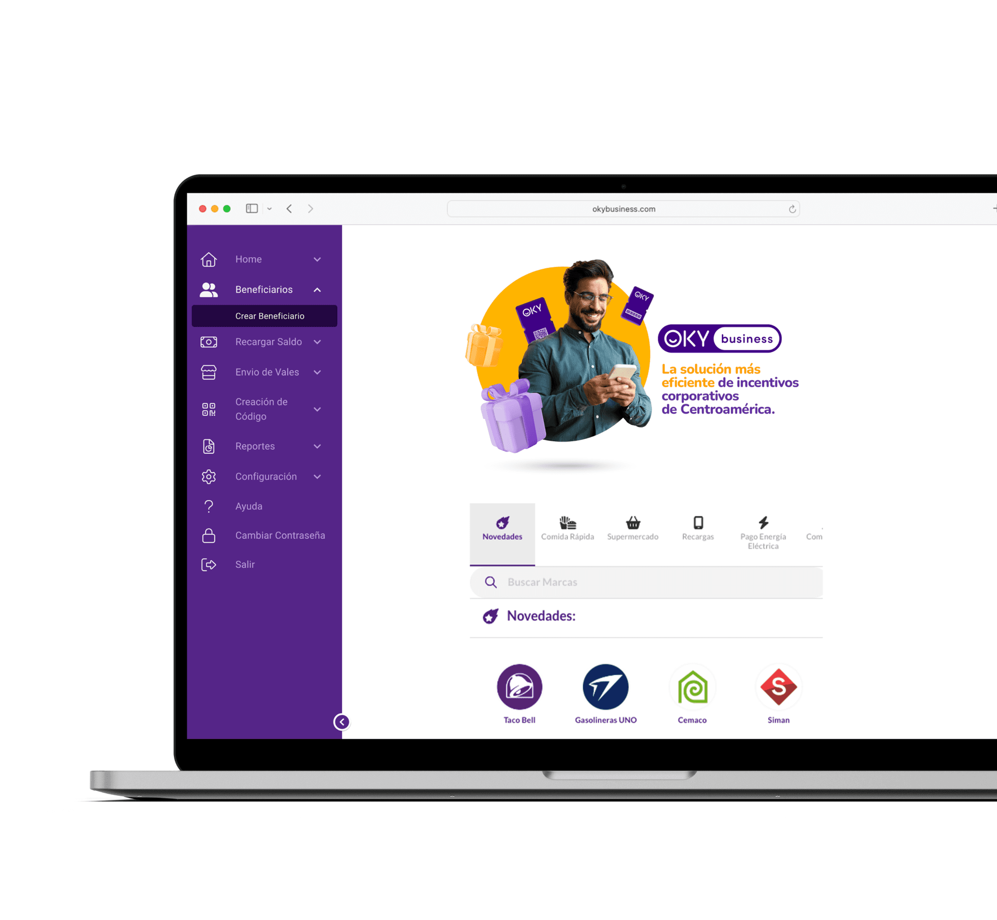 OKY App - Send prepaid vouchers from the USA to Latin America