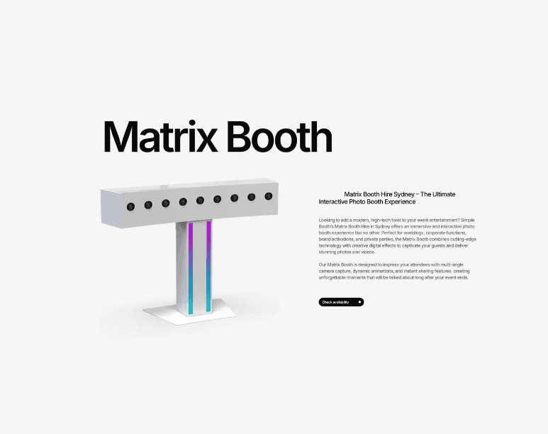 Matrix Booth - Photo Booth Hire Sydney // Get a FREE Quote!⭐️