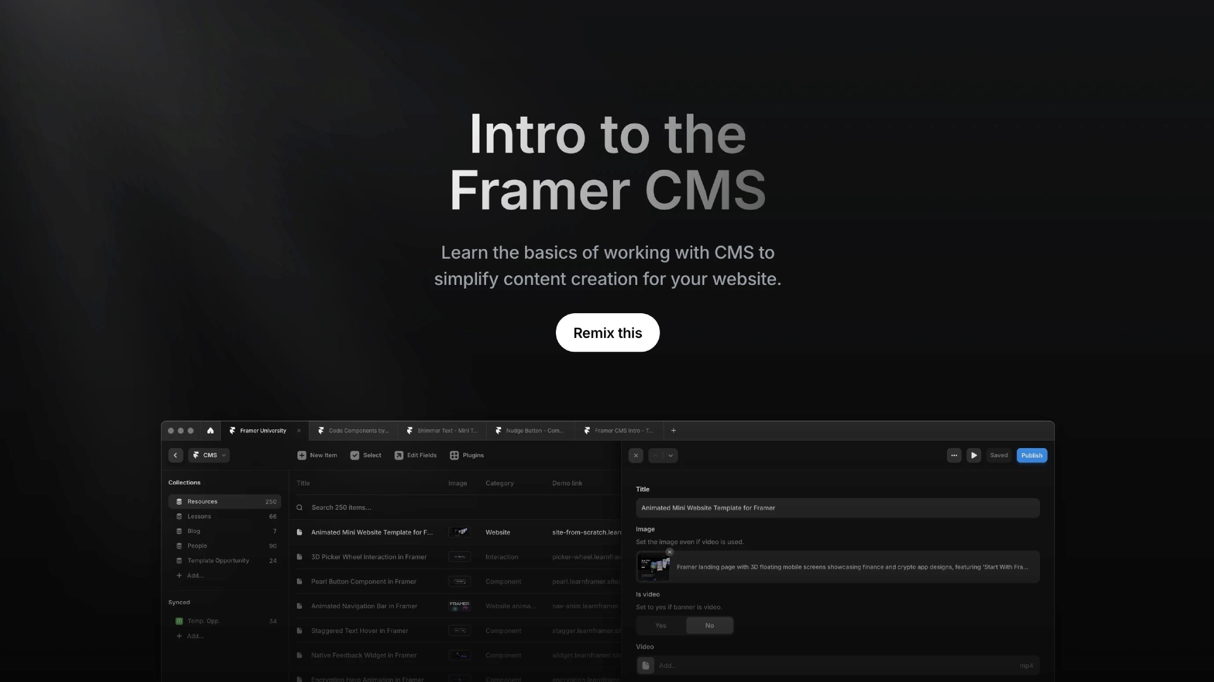 Intro to the CMS by Framer University