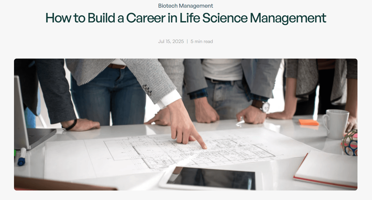 How to Build a Career in Life Science Management - Bversity