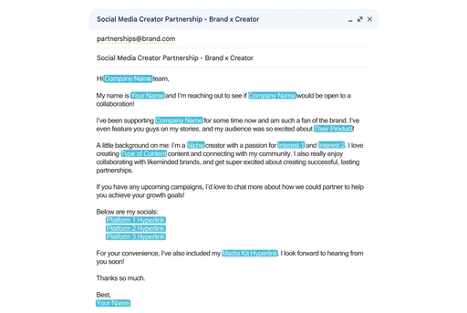 Brand Pitch Email Template - July – #1 platform for Creator Agencies