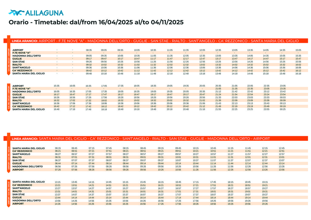 Alilaguna | Orange Line