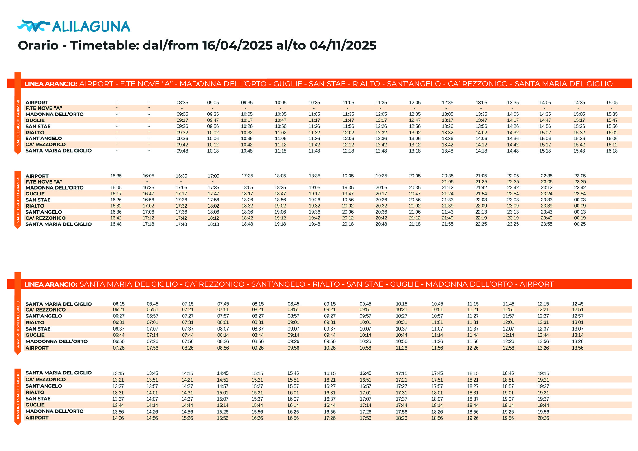 Alilaguna | Orange Line