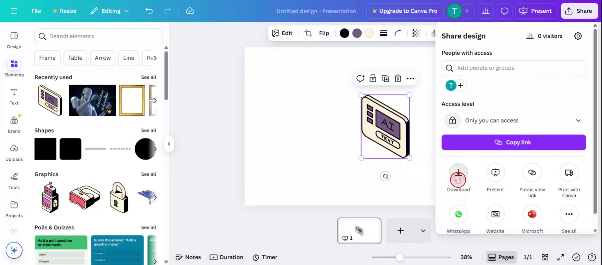 Hoe een afbeelding van Canva te downloaden - 1 minuut video gids
