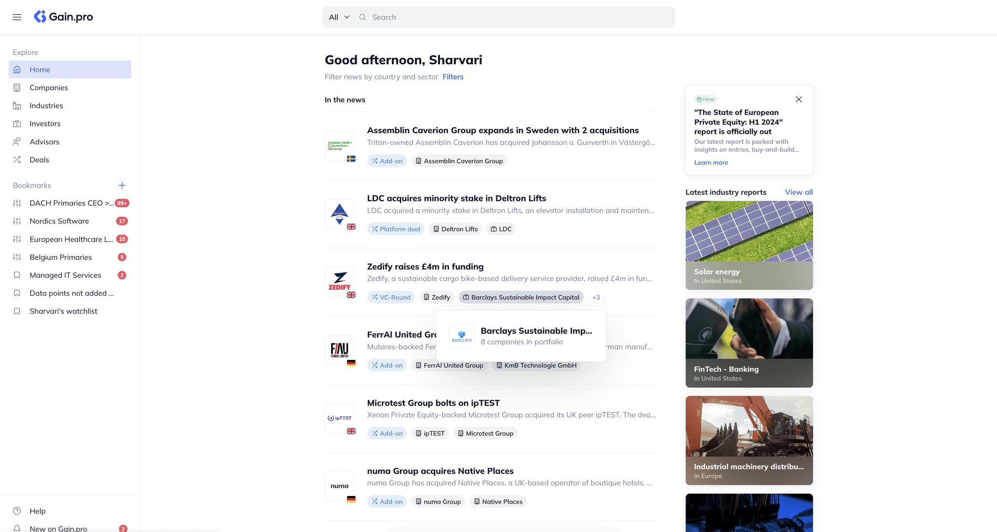 Private market data & intelligence platform | Gain.pro