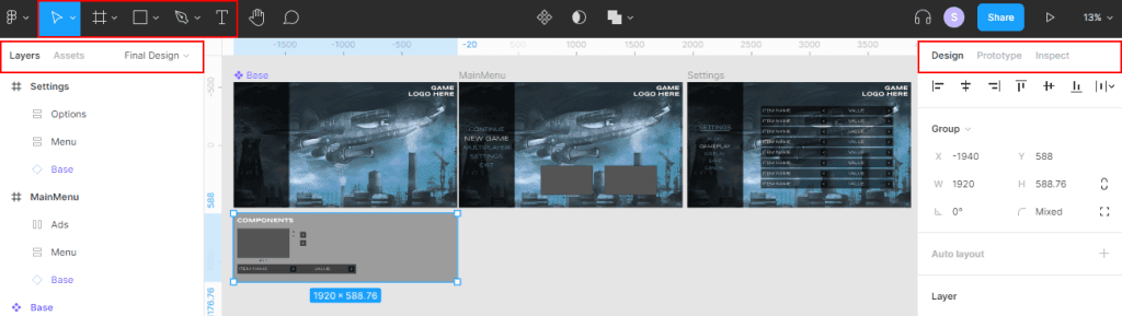 Design an interactive game UI with Figma - What Up Games